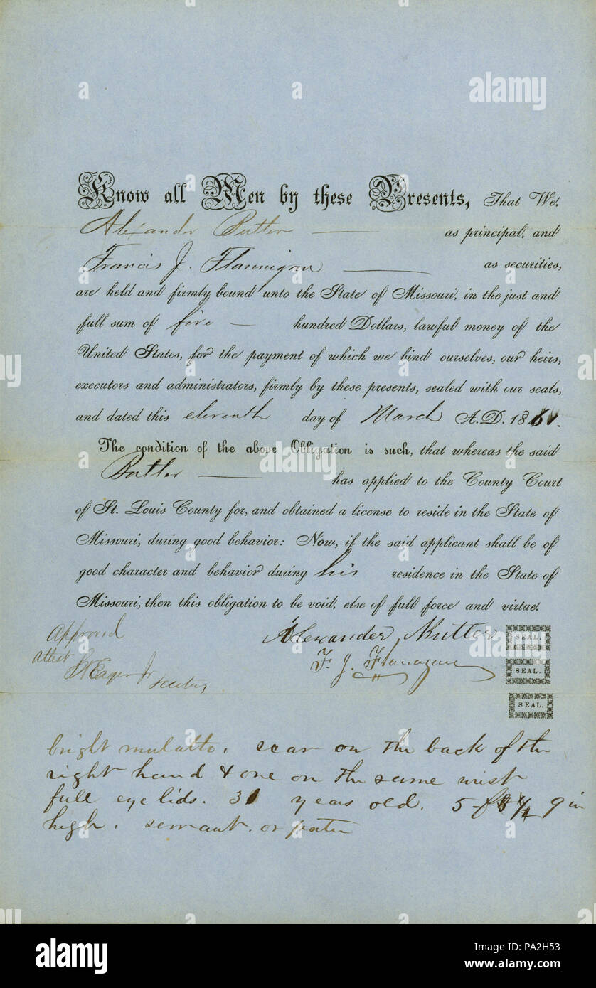 113 Alexander Butler Free Negro Bond Stock Photo - Alamy