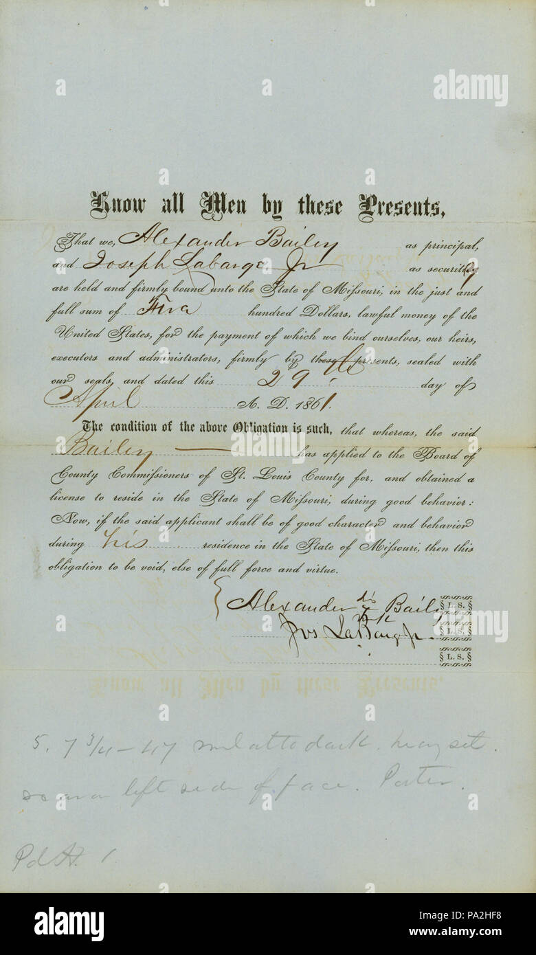 113 Alexander Bailey Free Negro Bond Stock Photo - Alamy