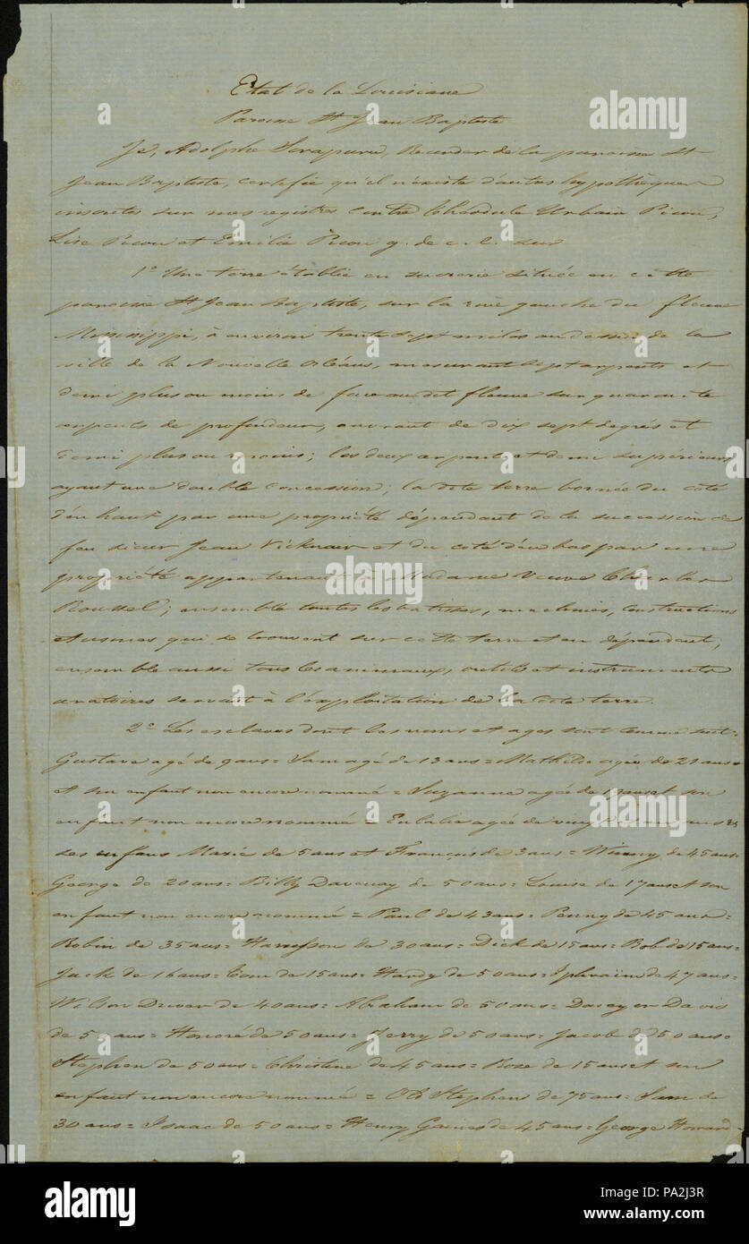 582 Document signed A. Serapunce, recorder of the parish of St. John the Baptist, Louisiana ...