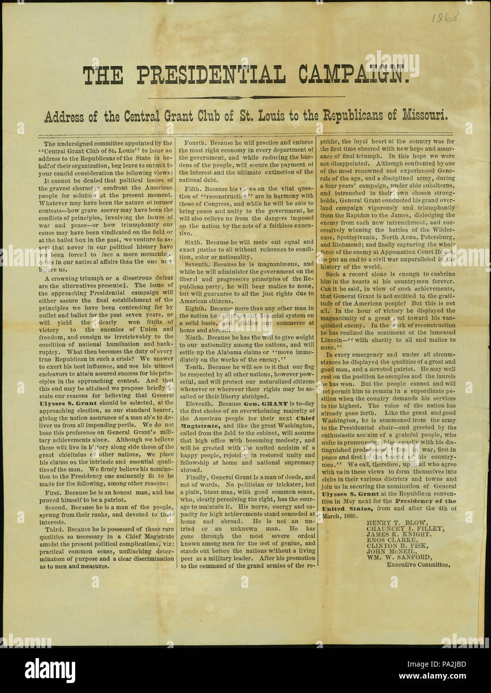 Presidential campaign 1868 hi-res stock photography and images - Alamy