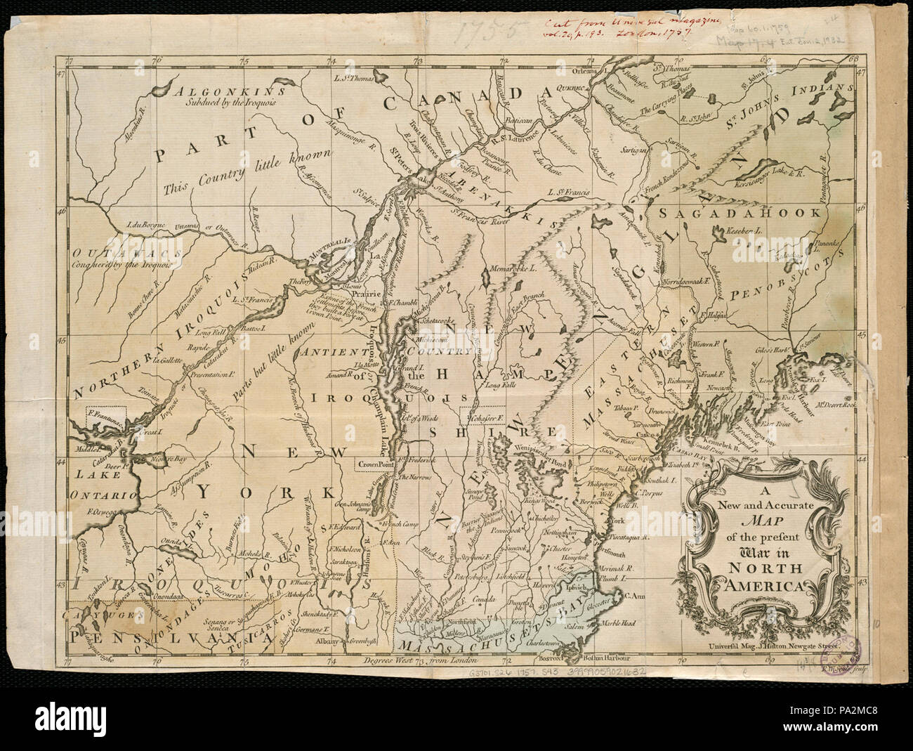 A new and accurate map of the present war in North America Stock Photo ...