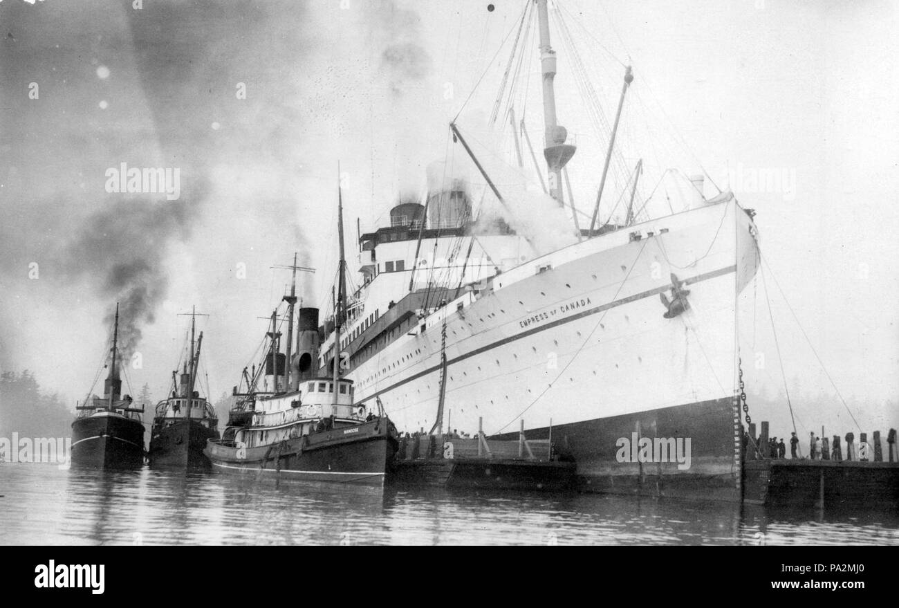 219 RMS Empress of Canada docked in Victoria British Columbia circa ... 219 RMS Empress of Canada docked in Victoria British Columbia circa ...