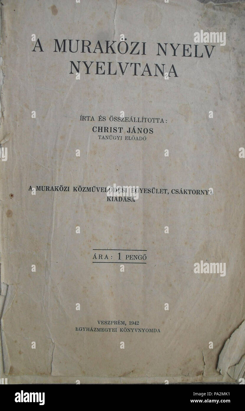 A murakozi nyelv nyelvtana Stock Photo - Alamy