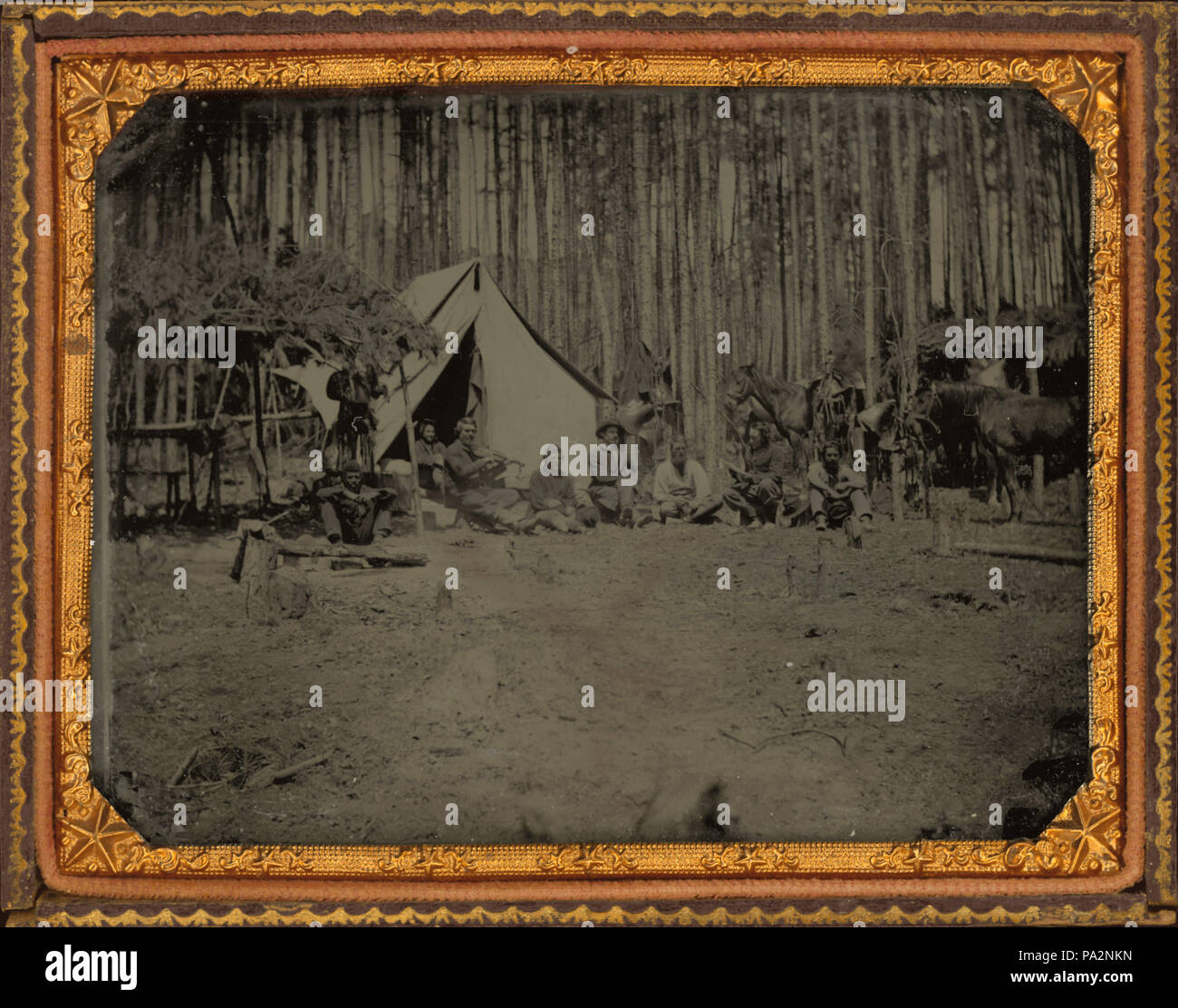 344 Confederate Militia Camp in Georgia. Men of Georgia Militia cavalry ...