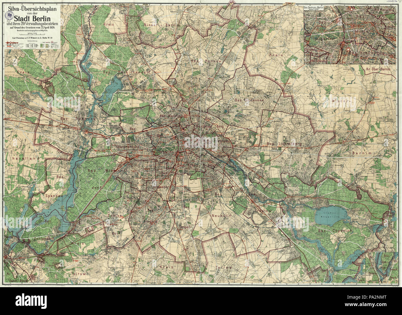 233 Silva-Übersichtsplan von der Stadt Berlin 1925 Stock Photo - Alamy