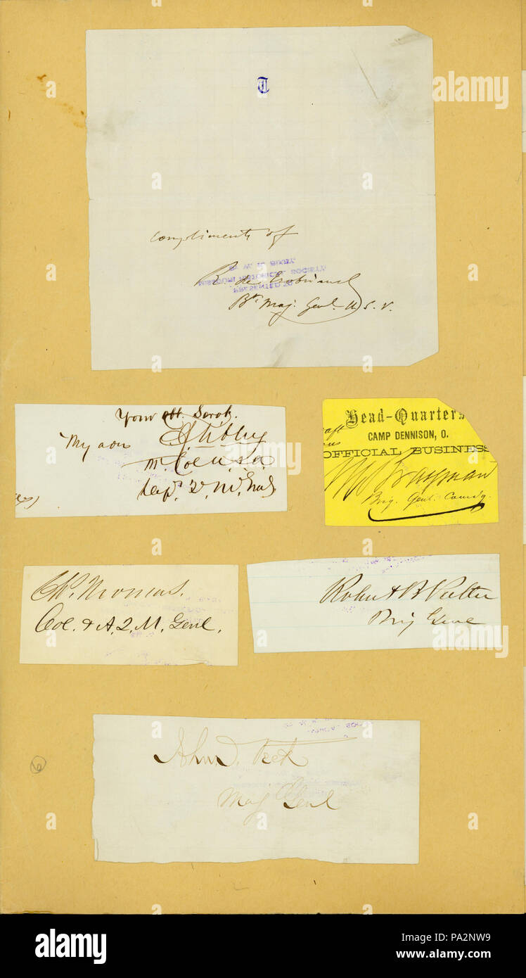 169 Autograph scrapbook of Civil War generals and officers, 1860s-1899 ...