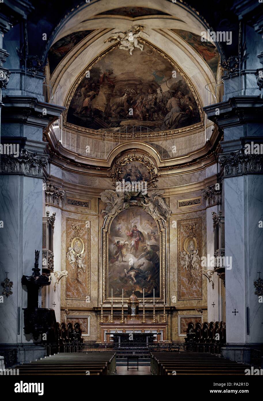 INTERIOR. Location: ST. MICHAEL'S CHURCH, MADRID, SPAIN Stock Photo - Alamy
