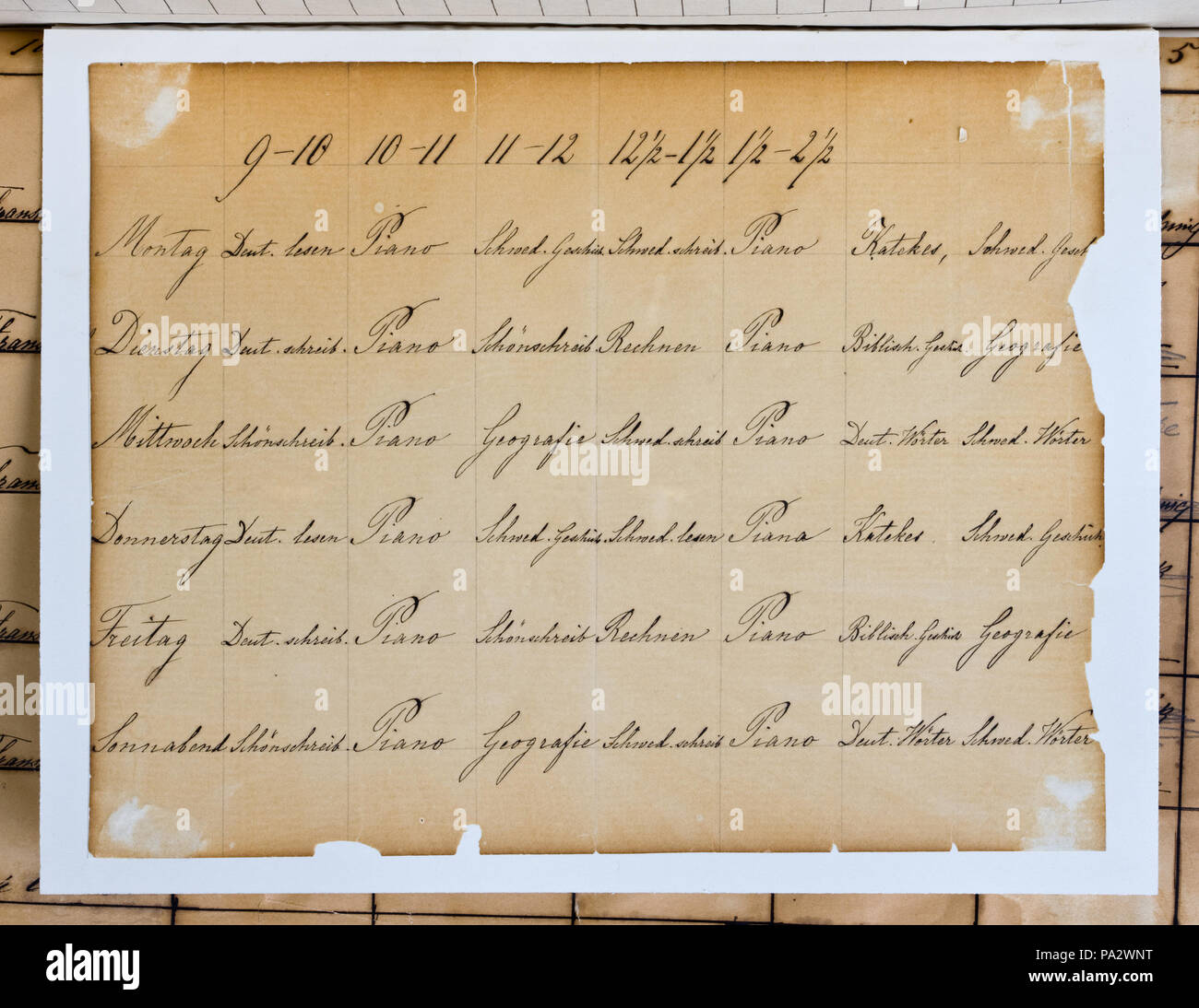 322 Vecko schema - Hallwylska museet - 85926 Stock Photo - Alamy