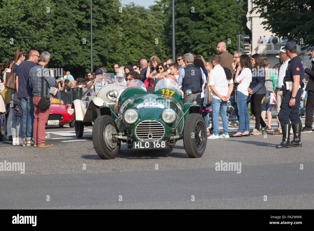 Brescia, Italy - May 19 2018: HRG LE MANS LIGHTWEIGHT 1946 is an old ...