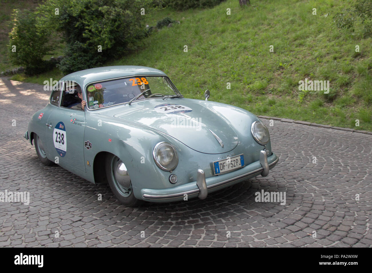 Brescia, Italy - May 19 2018: PORSCHE 356 1500 SUPER 1952 is an old ...