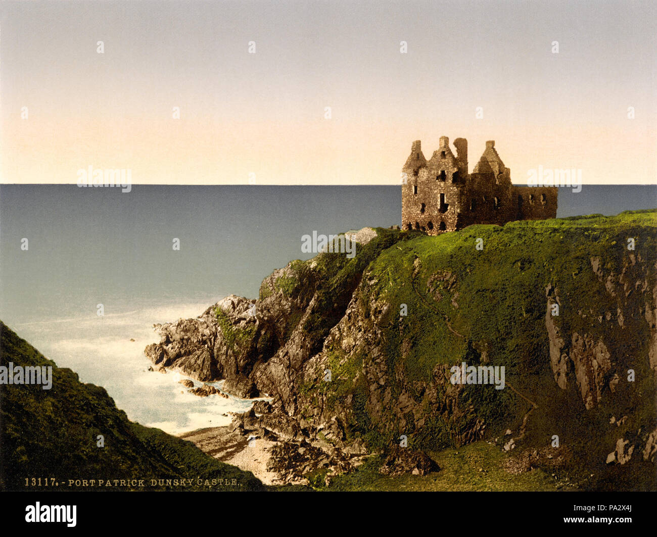 . Dunskey Castle, near Portpatrick, Scotland. 1 photomechanical print ...