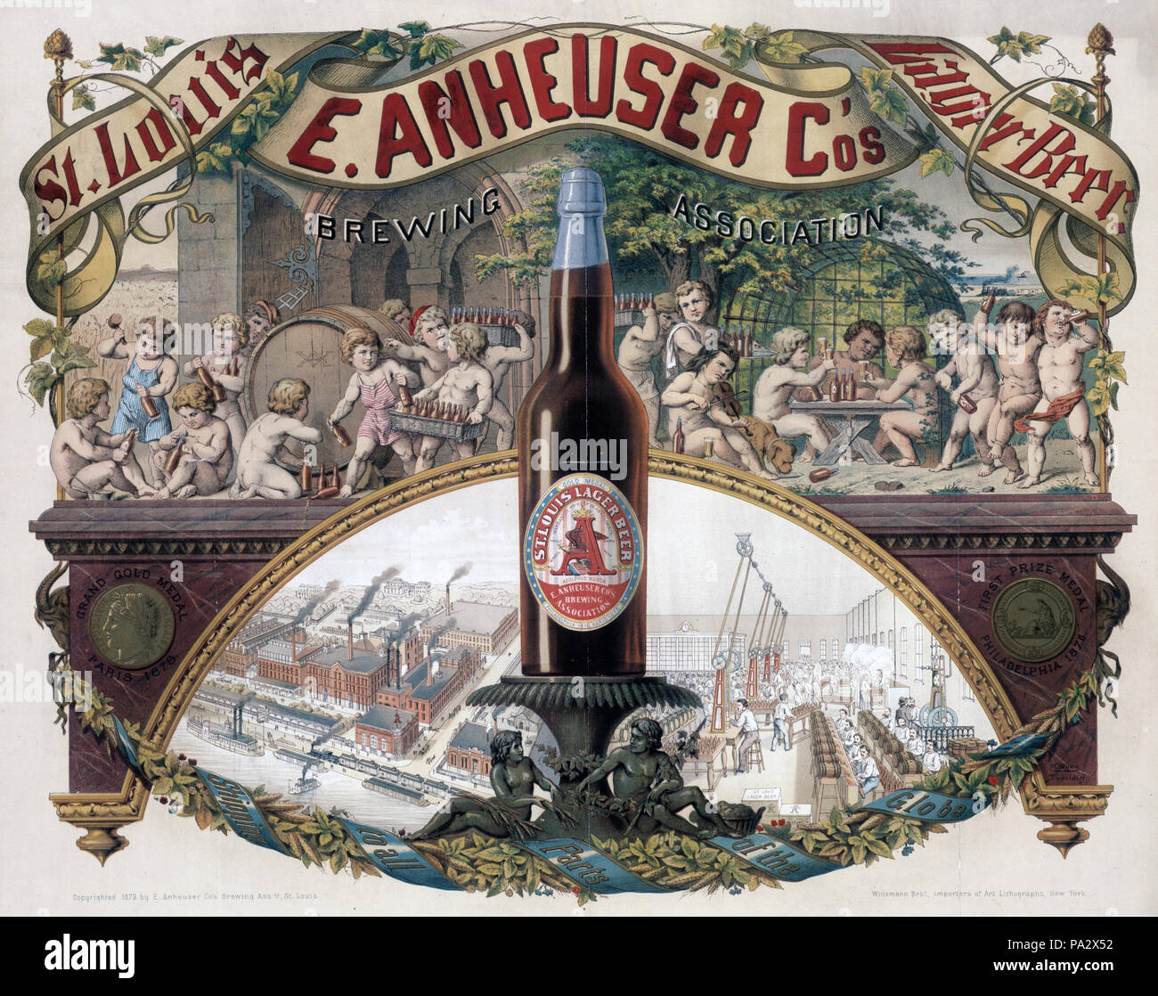 596 E. Anheuser's Co's Brewing Association. St. Louis Lager Beer Stock ...