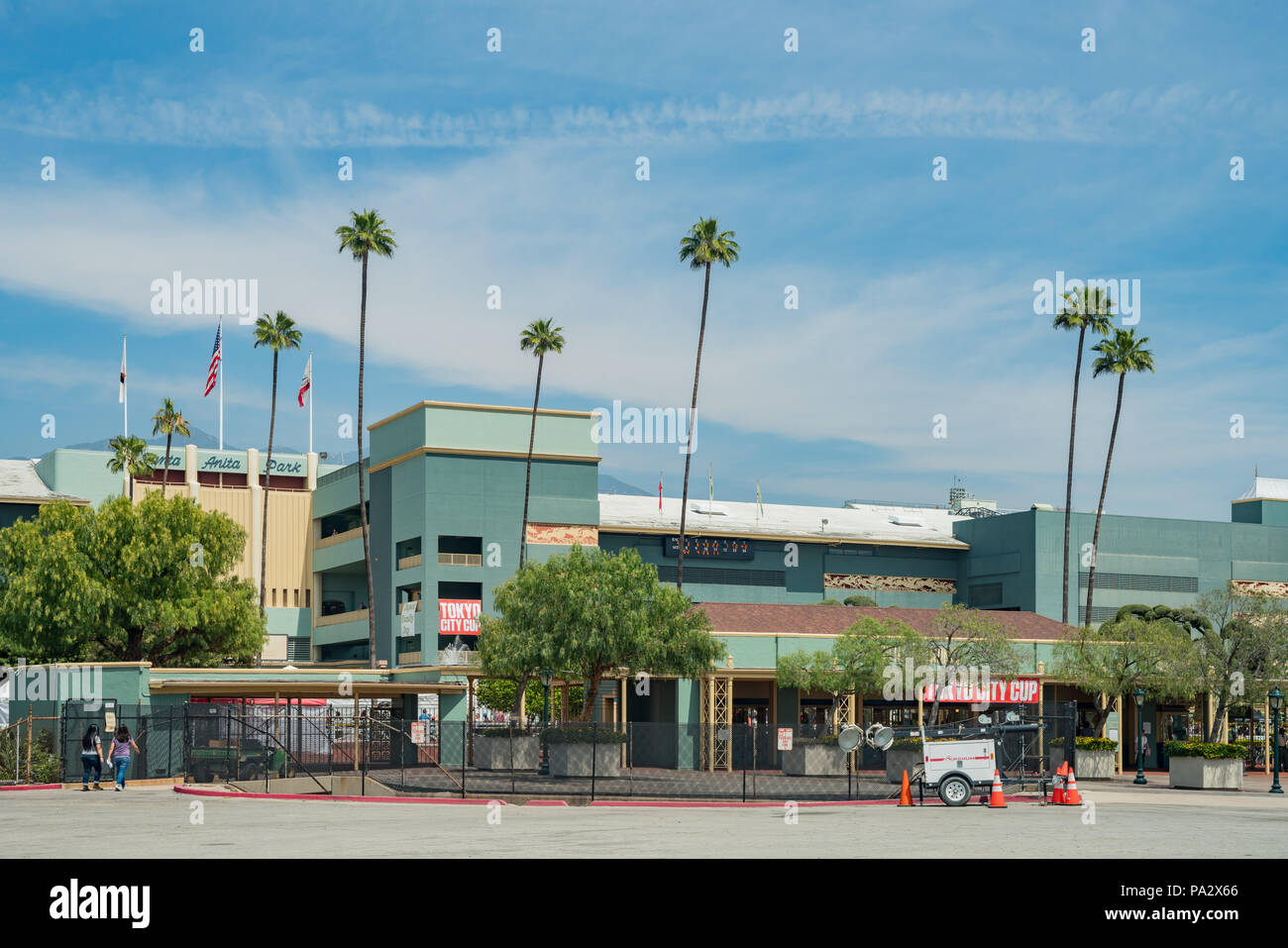 Los Angeles, APR 8: The entrance of Santa Anita Park on APR 8, 2018 at ...