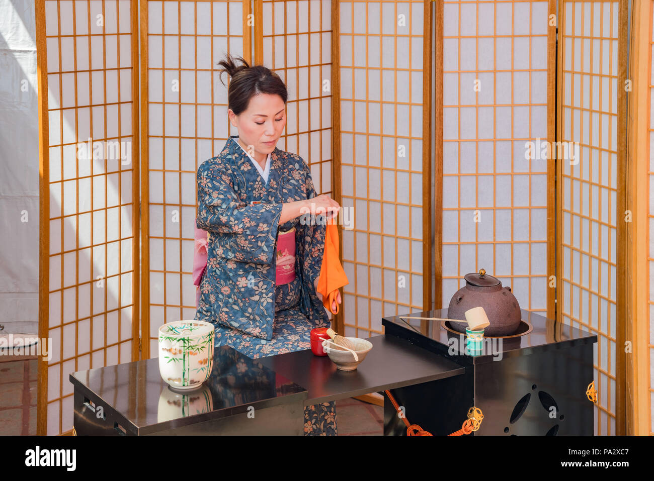 Los Angeles, APR 8: Japanese style tea ceremony performance on APR 8 ...