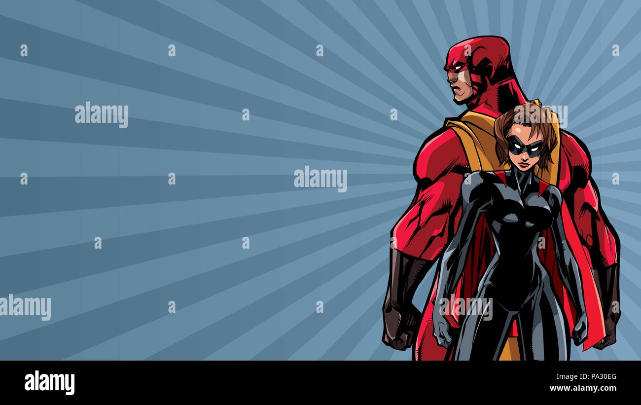 Superhero Couple Ray Light Background Stock Vector Image & Art - Alamy
