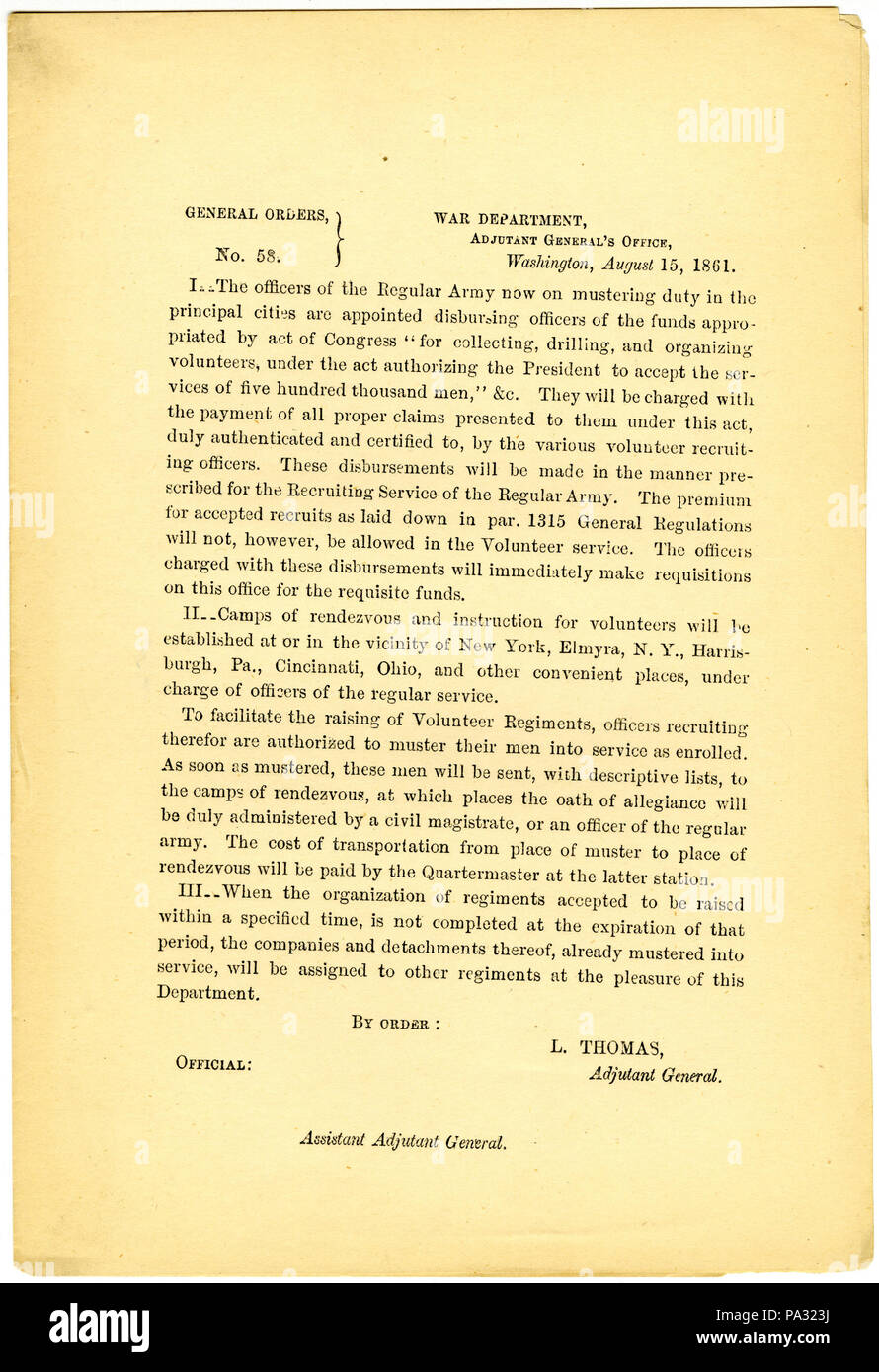 698 General Orders, No. 58, War Department, Adjutant General's Office ...