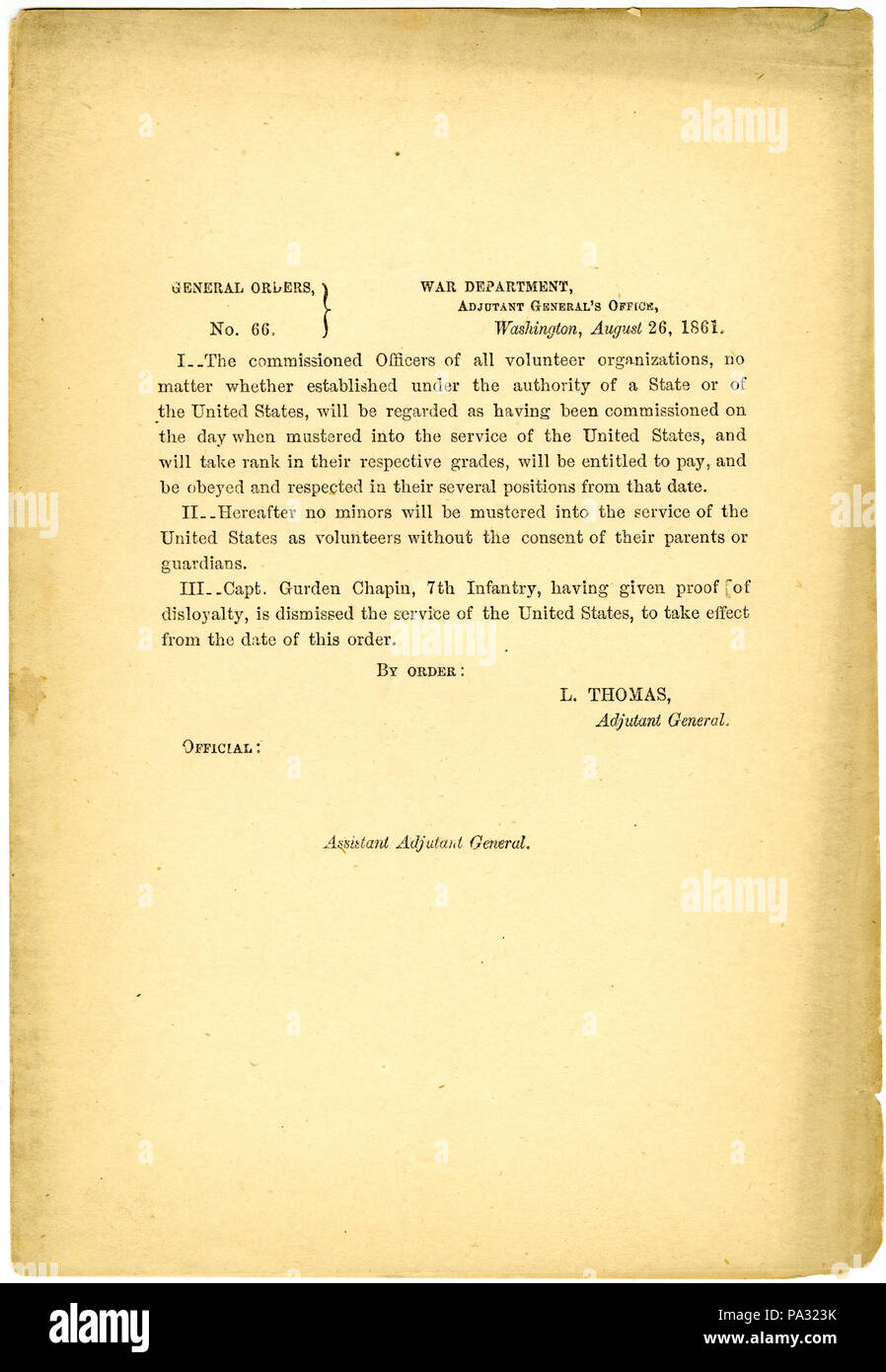 698 General Orders, No. 66, War Department, Adjutant General's Office ...