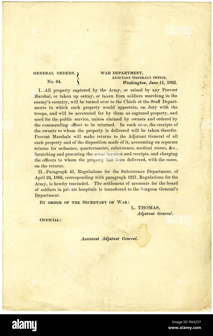 698 General Orders, No. 64, War Department, Adjutant General's Office ...