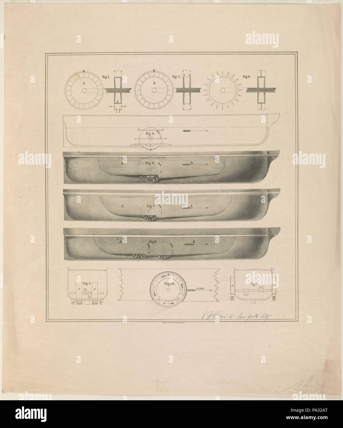 386 Design drawings for paddle wheel steamer LCCN2002706878 Stock Photo ...