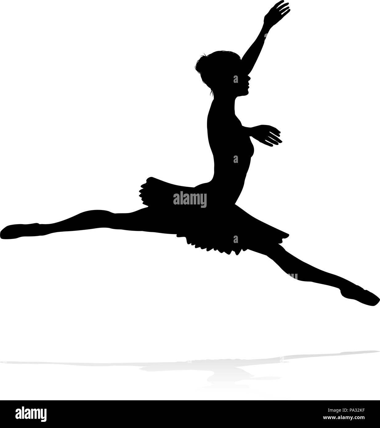 Ballet Dancer Jumping Silhouette
