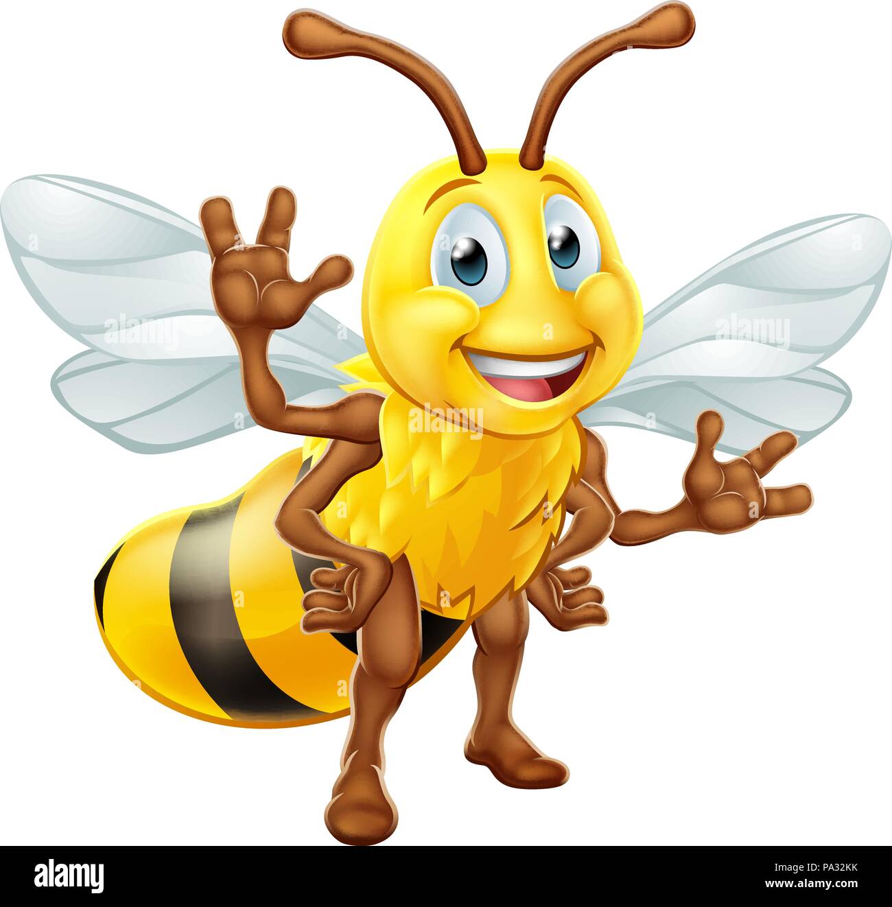 Bee Cartoon Character Stock Vector Image & Art - Alamy