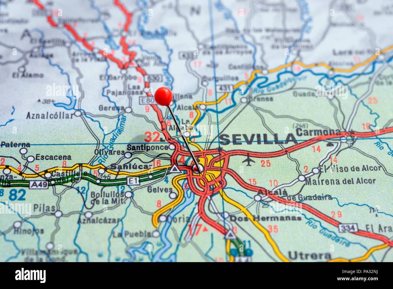 Map of sevilla hi-res stock photography and images - Alamy