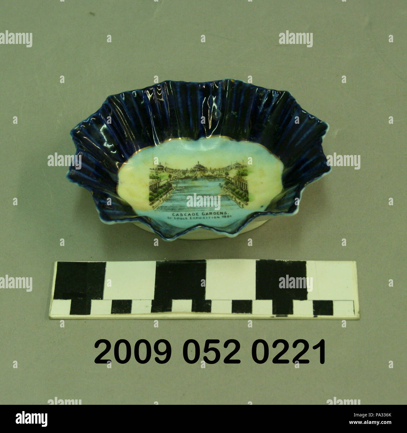 326 Cobalt Blue Ceramic Candy Dish With Color Transfer of the Cascade ...