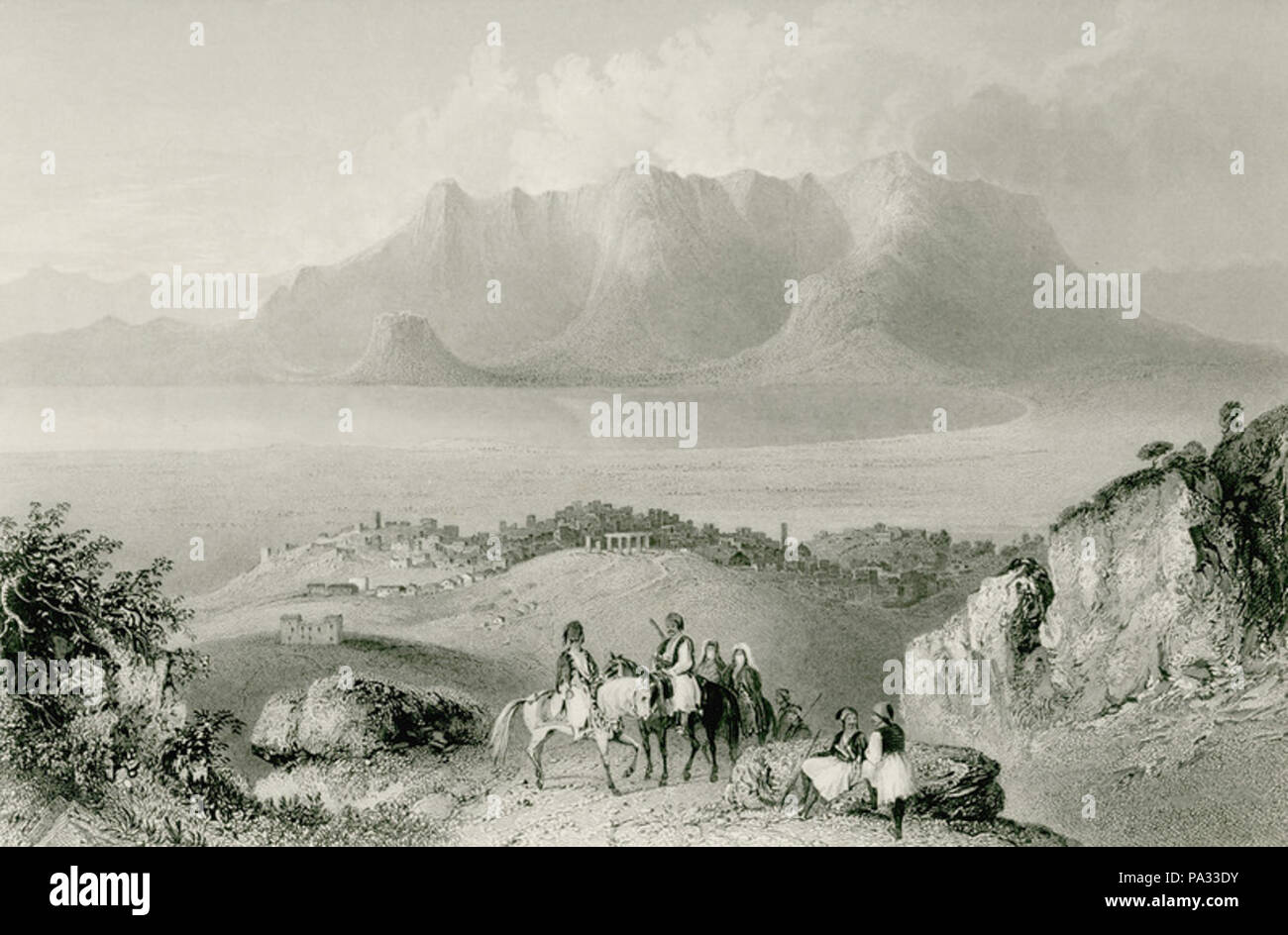 350 Corinth from the Acrocorinthus - Wright George Newenham - 1842 ...