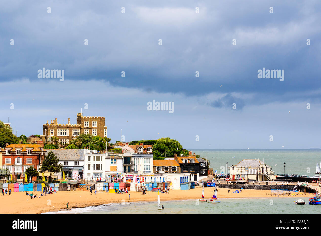 Broadstairs, Viking Bay sea front with Bleak House, the old white ...