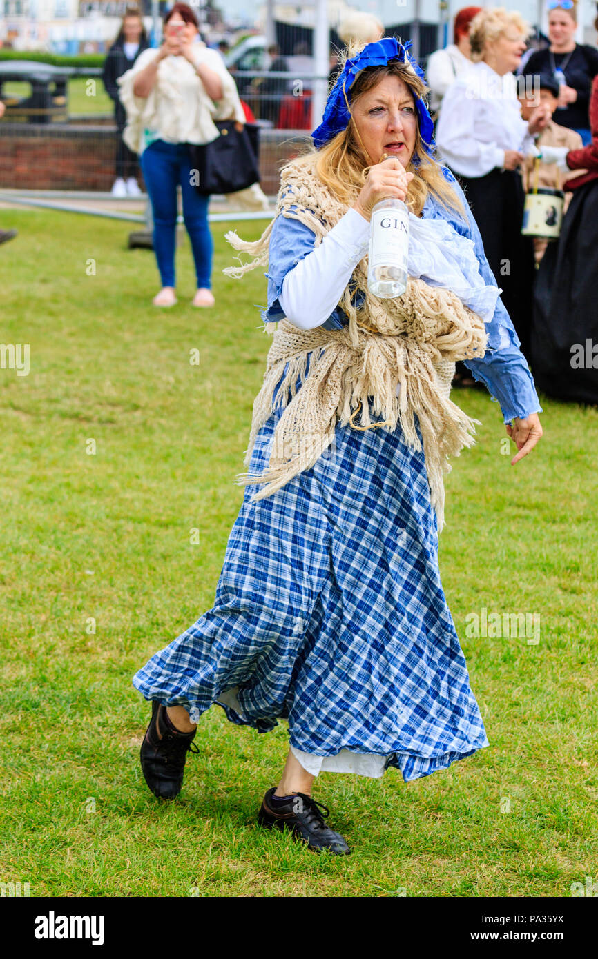 Senior woman dressed up as Sarah Gamp, drunken Charles Dickens ...