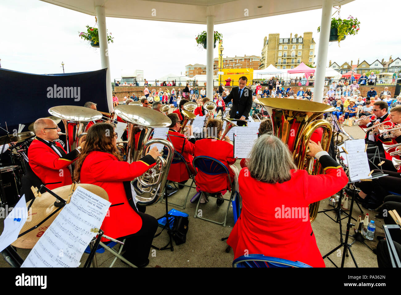 Salvation Army band performing on summer's day at the bandstand on ...