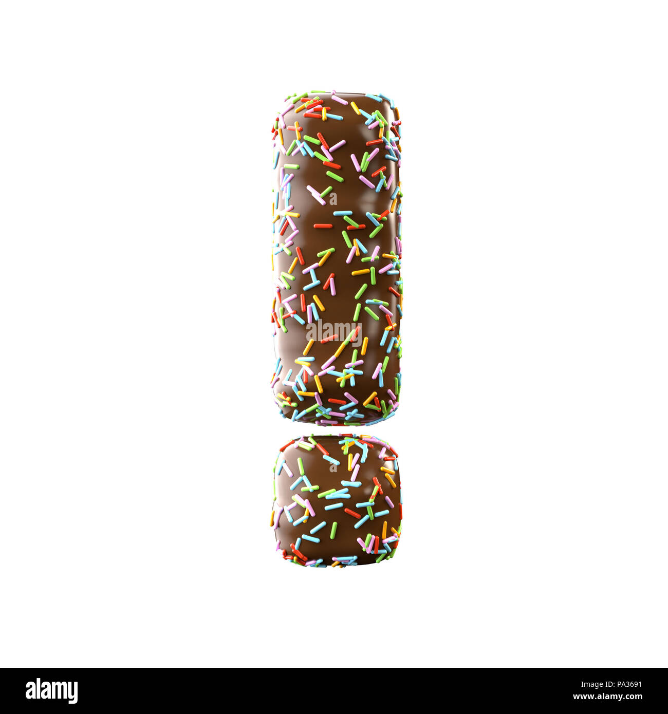 chocolate letter exclamation mark Isolated on white background Stock ...