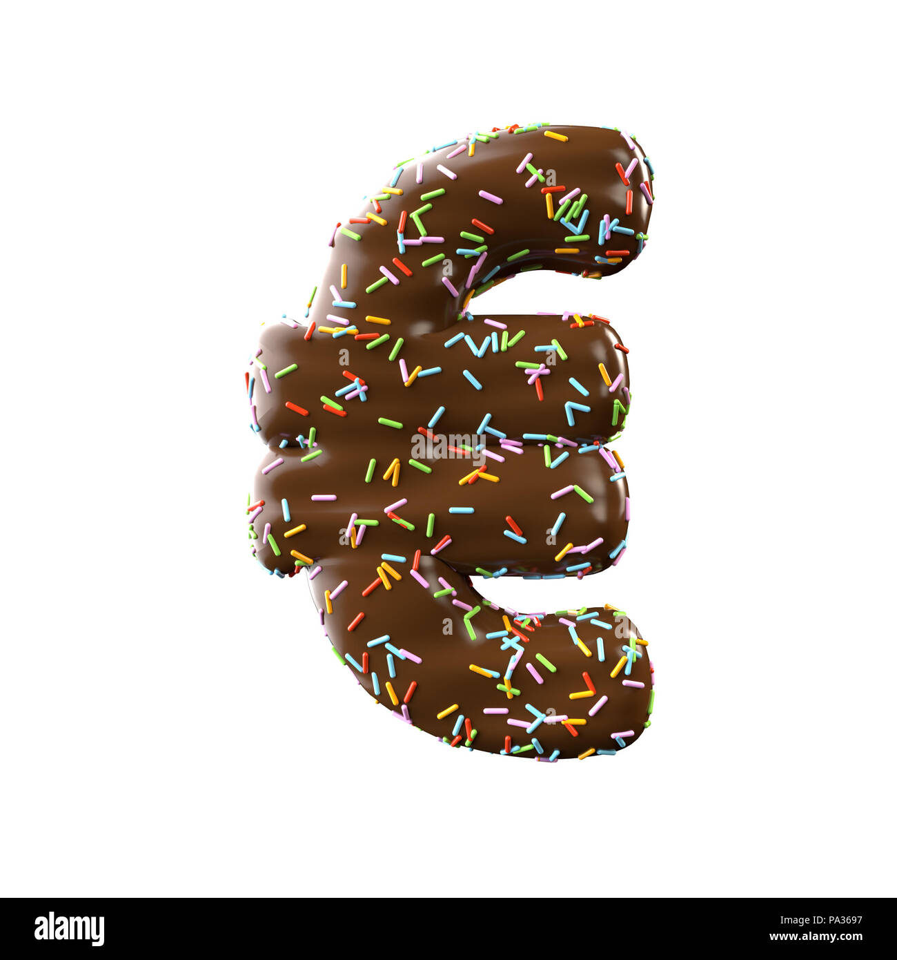 chocolate letter euro symbol Isolated on white background Stock Photo ...