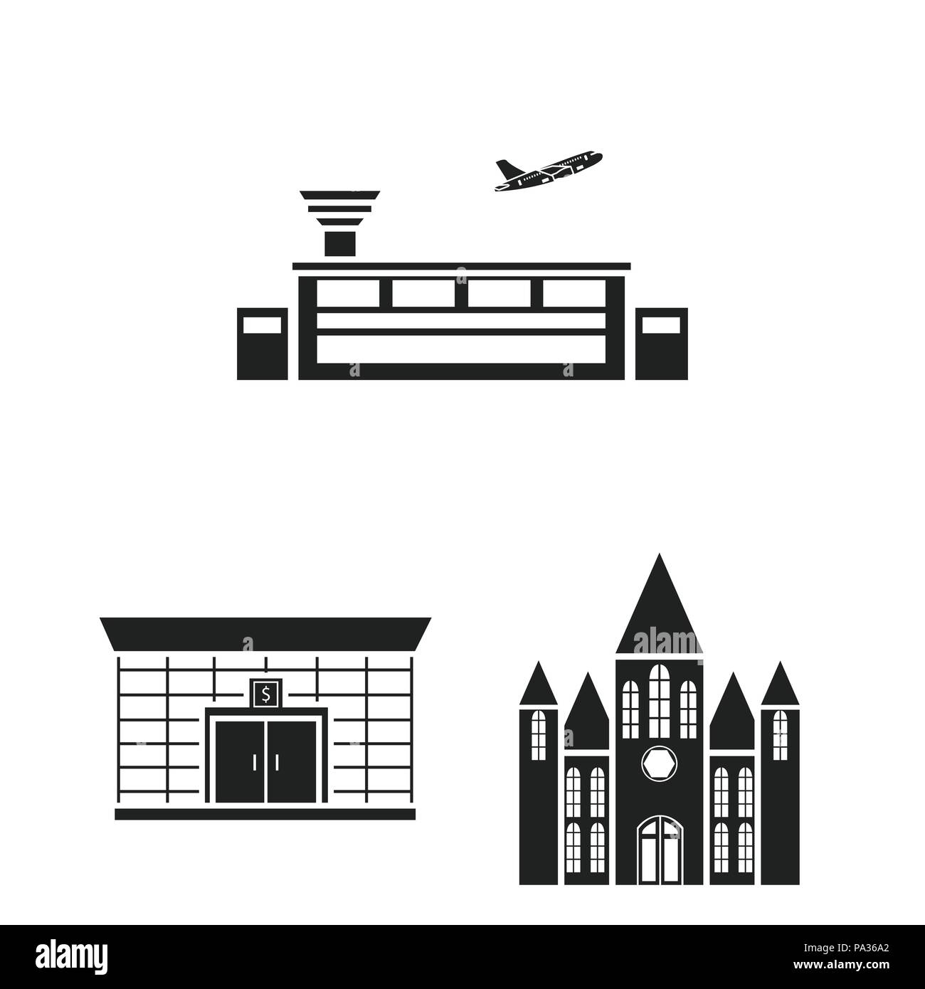 Building and architecture black icons in set collection for design ...