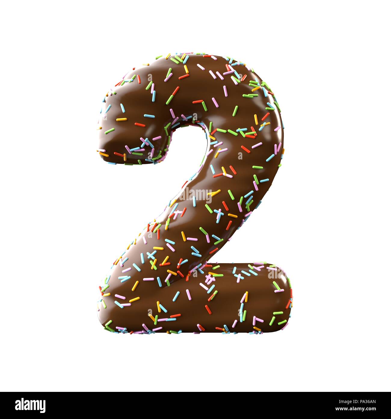 chocolate number 2 Isolated on white background Stock Photo - Alamy