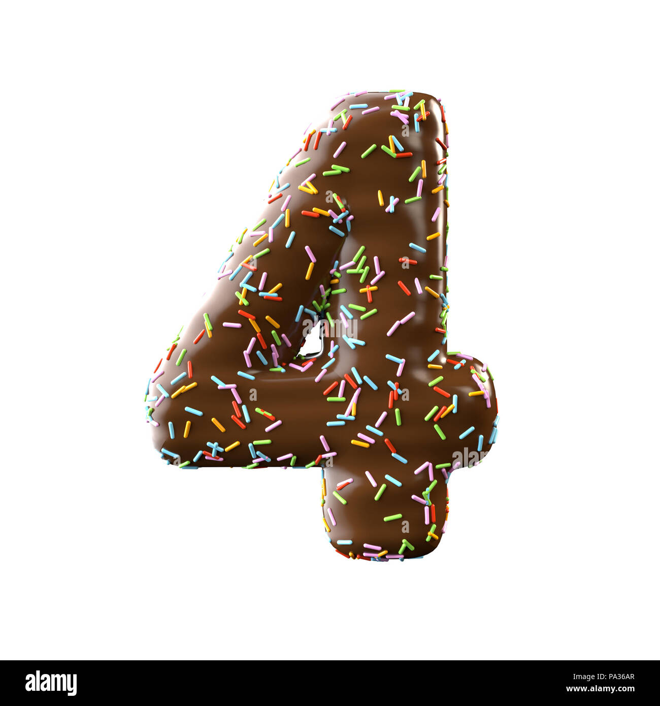 chocolate number 4 Isolated on white background Stock Photo - Alamy