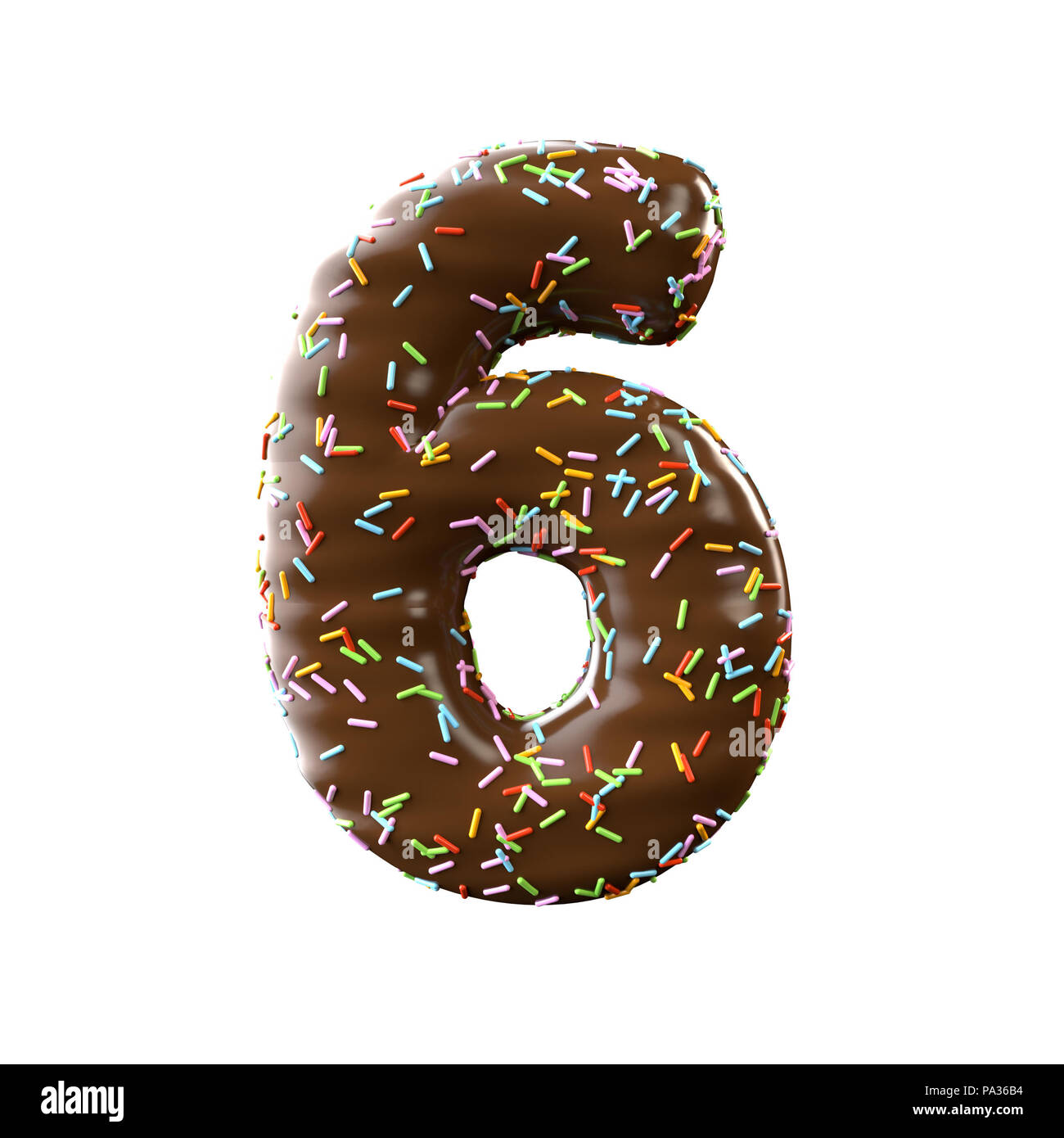 chocolate number 6 Isolated on white background Stock Photo - Alamy