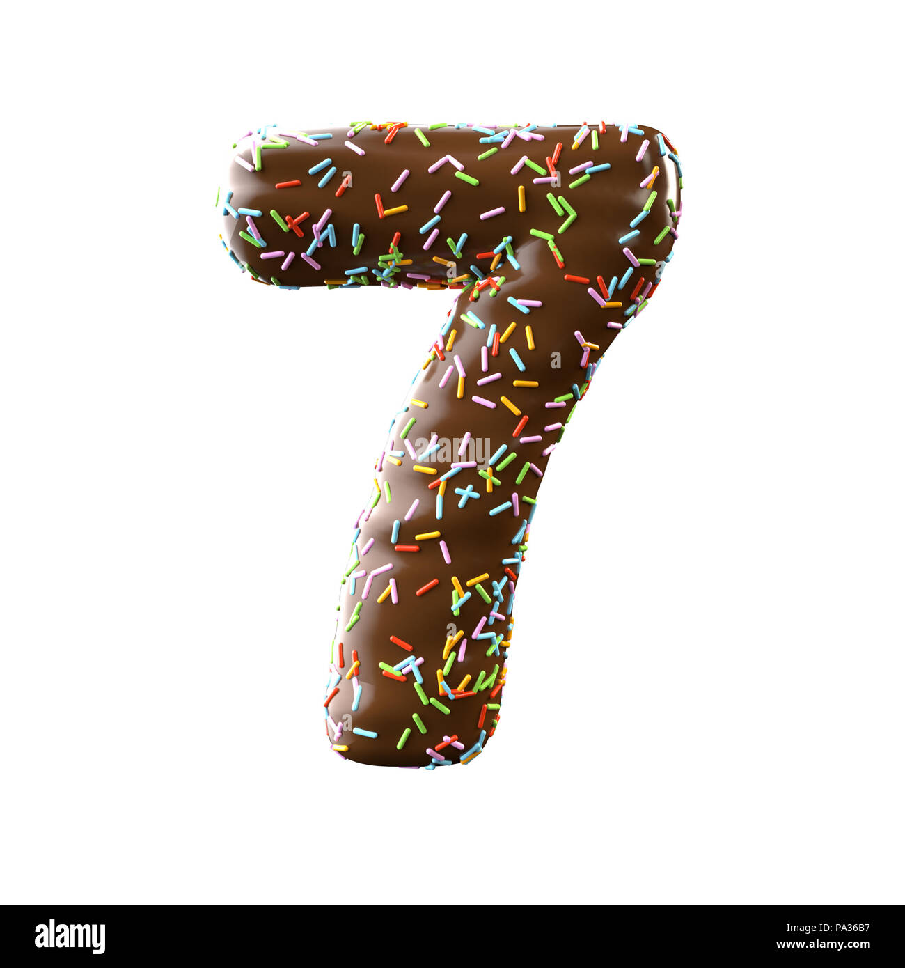 chocolate number 7 Isolated on white background Stock Photo - Alamy