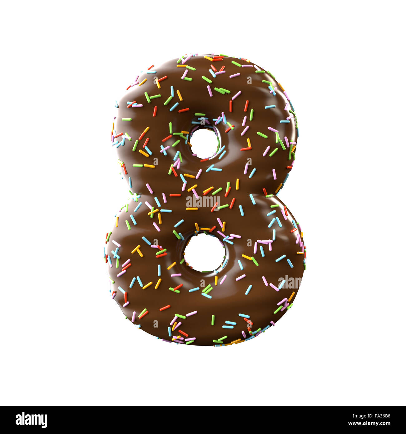 chocolate number 8 Isolated on white background Stock Photo - Alamy