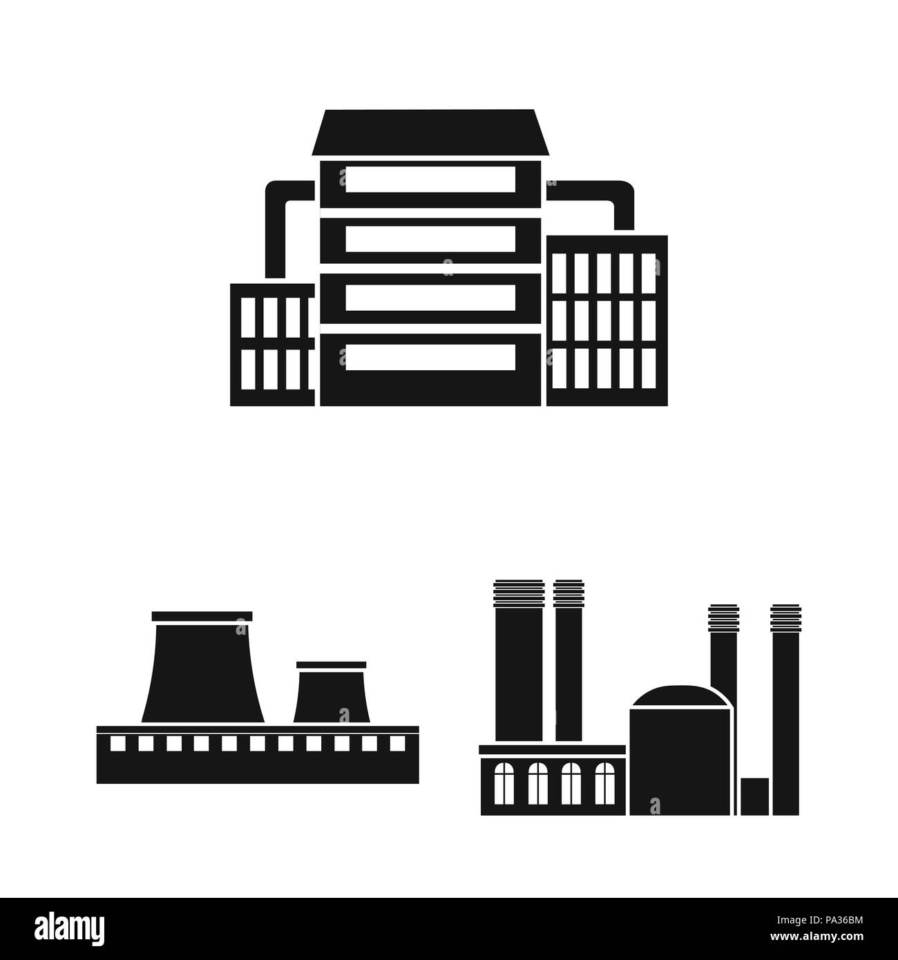 Factory and facilities black icons in set collection for design ...