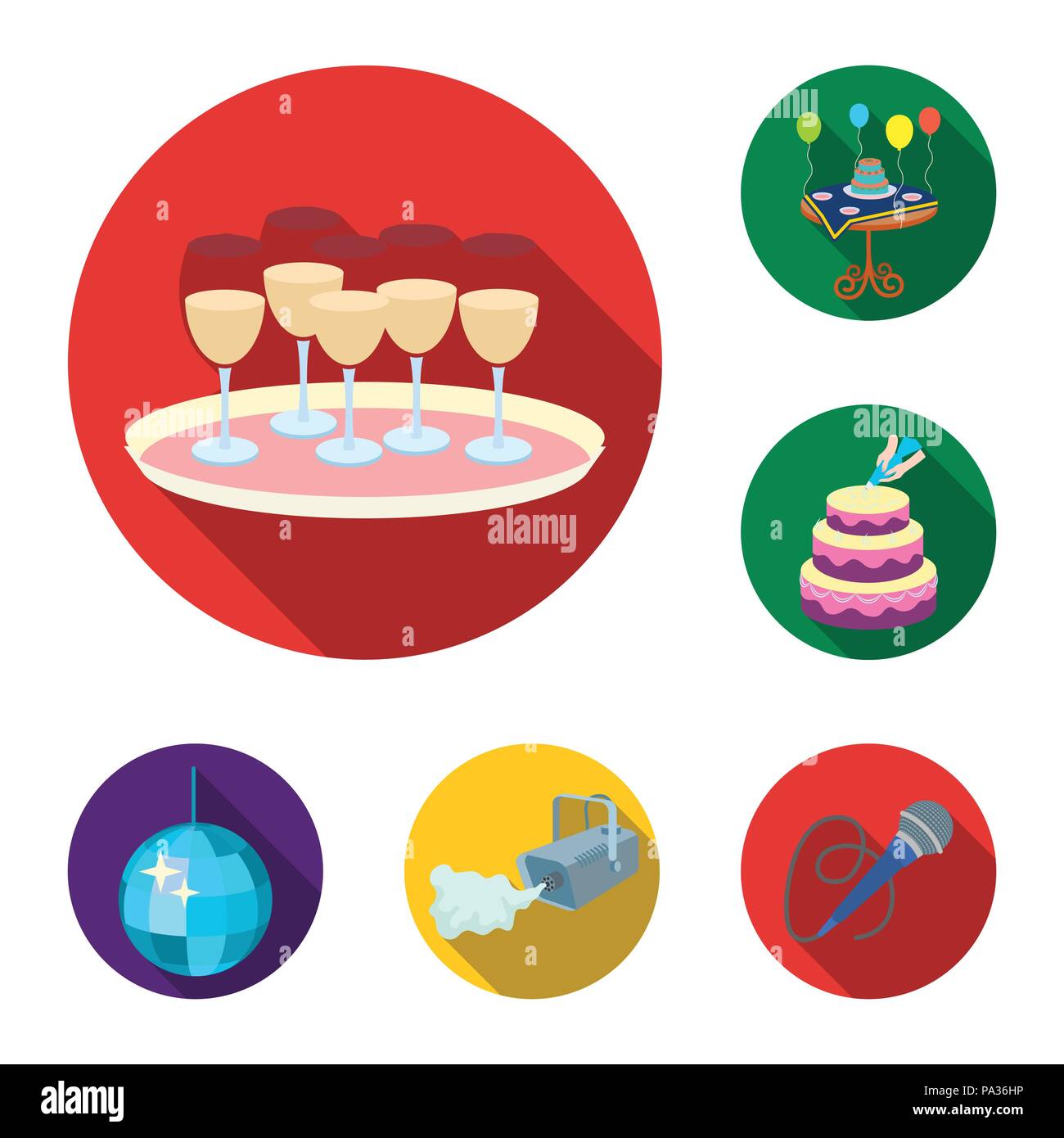 Event Organisation flat icons in set collection for design.Celebration ...