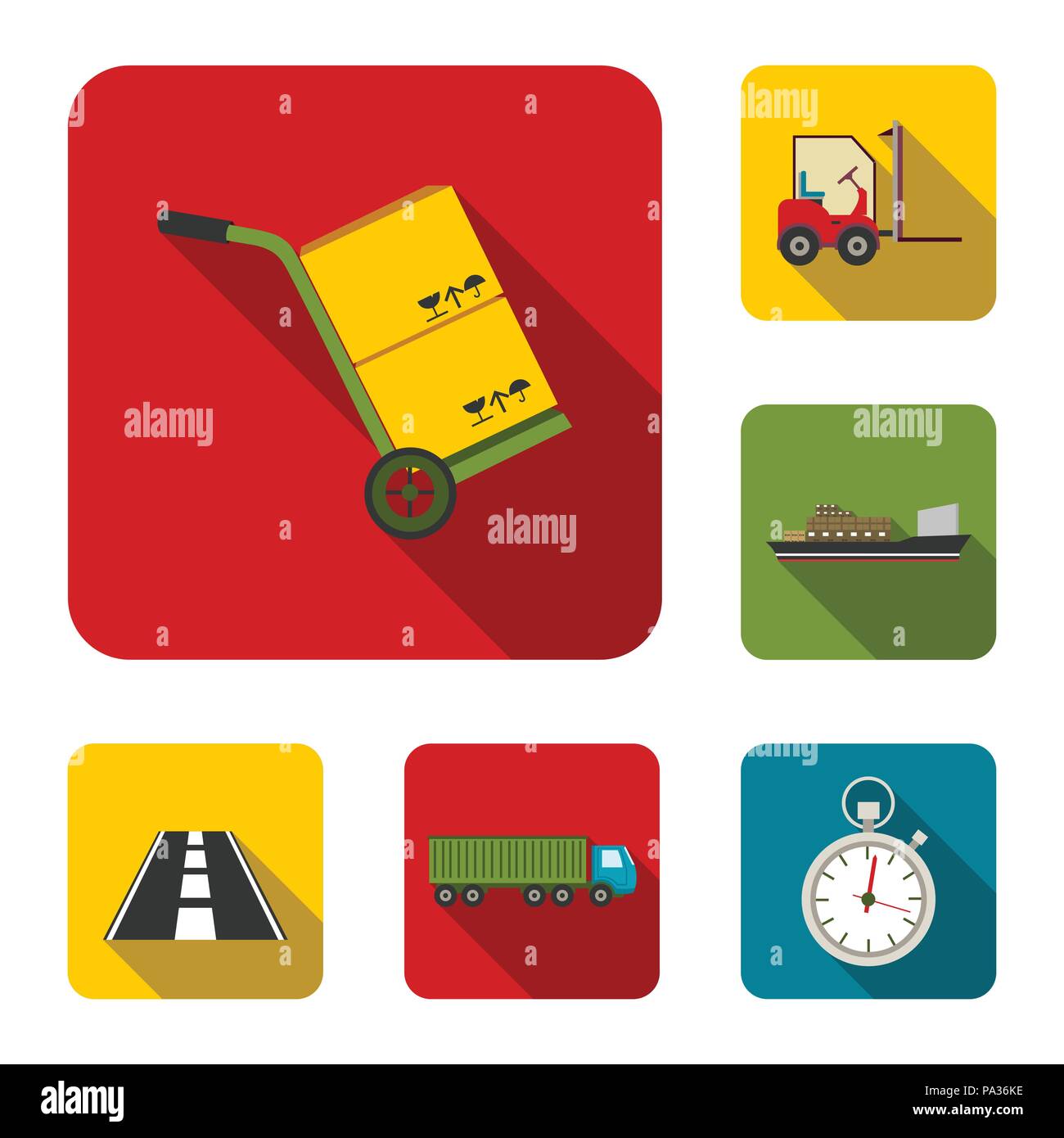 Logistics service flat icons in set collection for design. Logistics ...