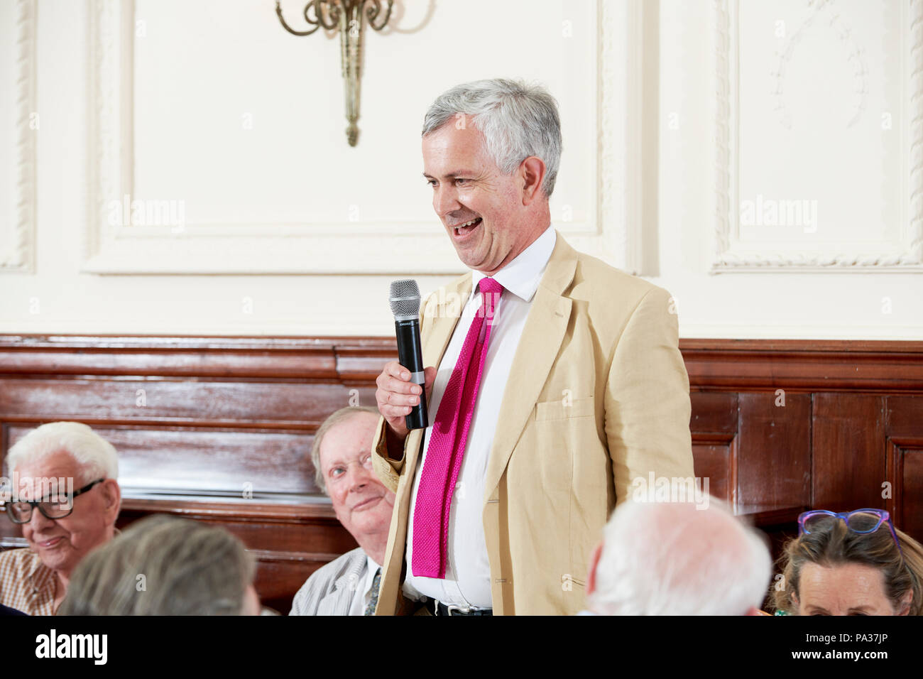 Andrew Gimson at the Oldie Literary Lunch 17/07/18; ; Photography Neil ...