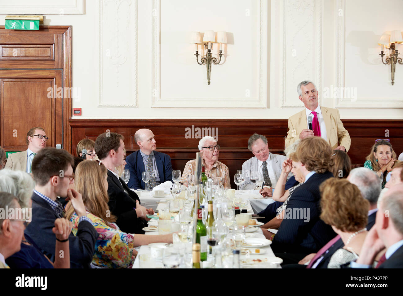 Andrew Gimson at the Oldie Literary Lunch 17/07/18; ; Photography Neil ...