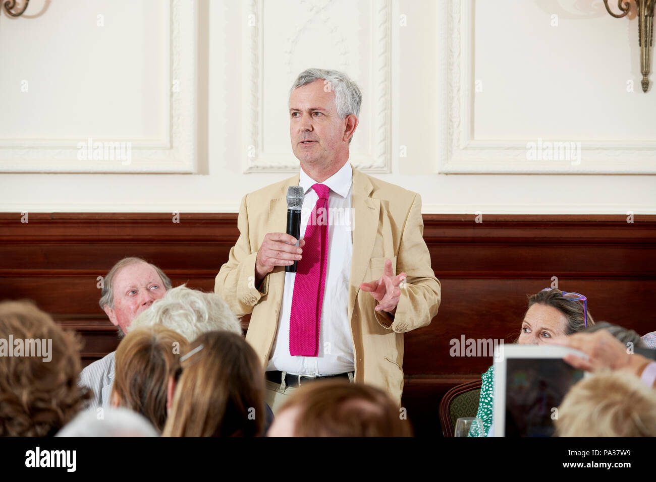 Andrew Gimson at the Oldie Literary Lunch 17/07/18; ; Photography Neil ...