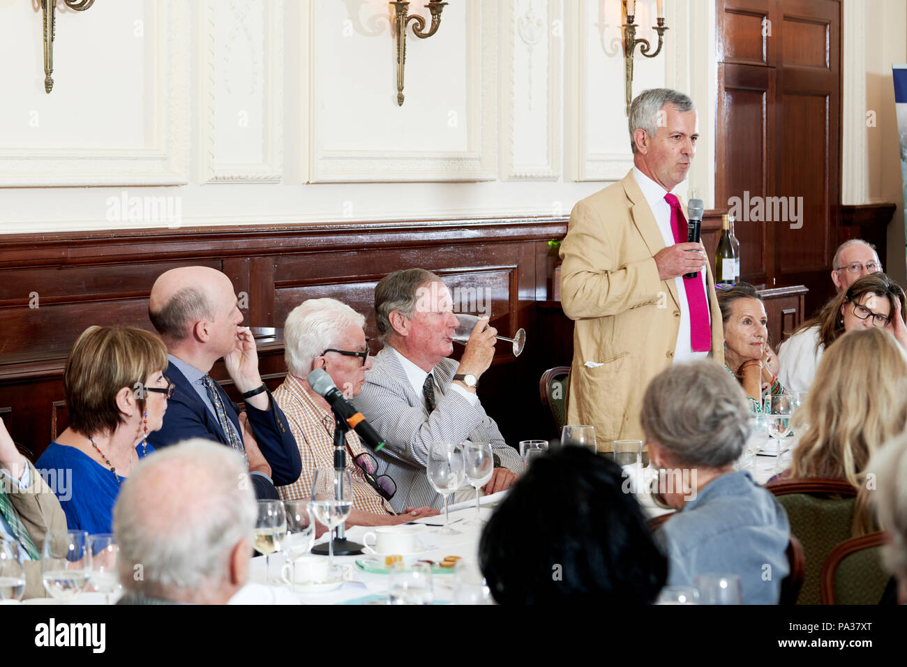 Andrew Gimson at the Oldie Literary Lunch 17/07/18; ; Photography Neil ...
