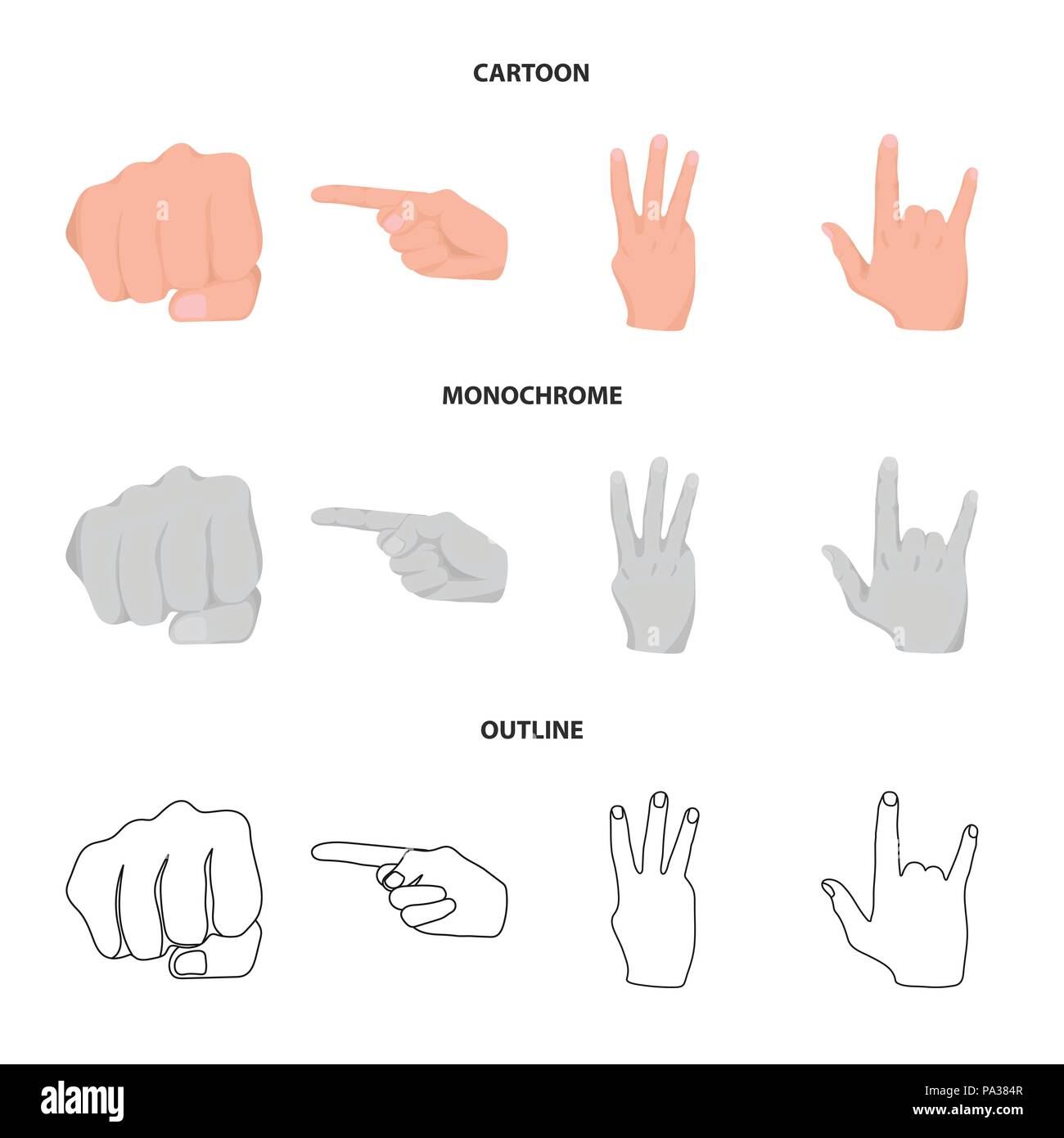 Closed fist vector Cut Out Stock Images & Pictures - Alamy