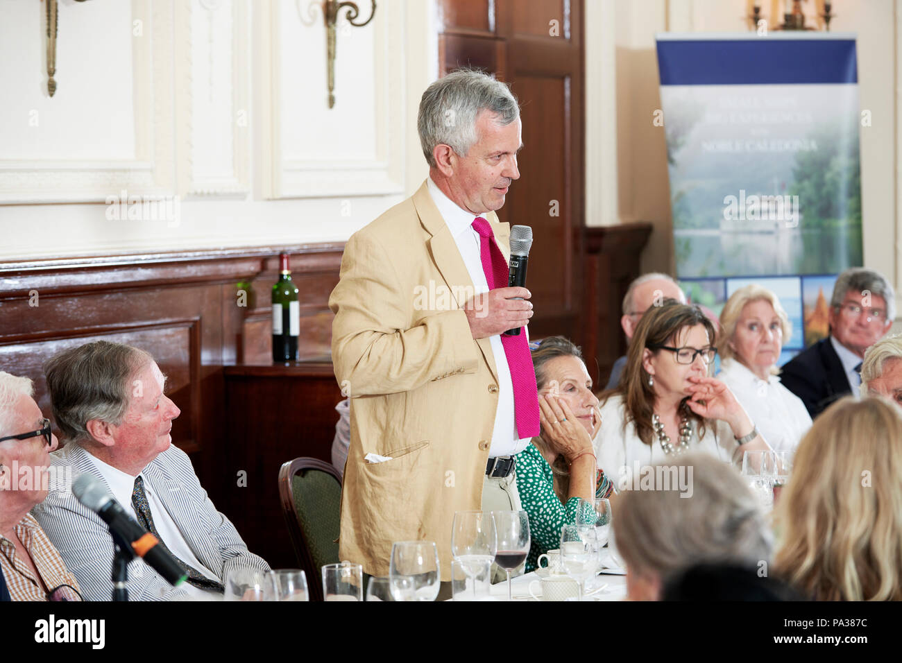 Andrew Gimson at the Oldie Literary Lunch 17/07/18; ; Photography Neil ...
