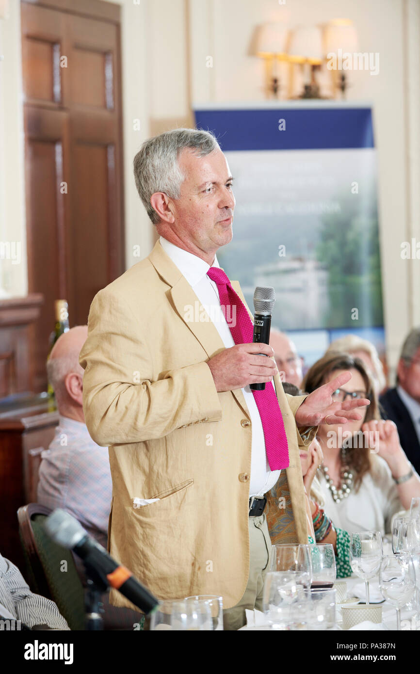 Andrew Gimson at the Oldie Literary Lunch 17/07/18; ; Photography Neil ...