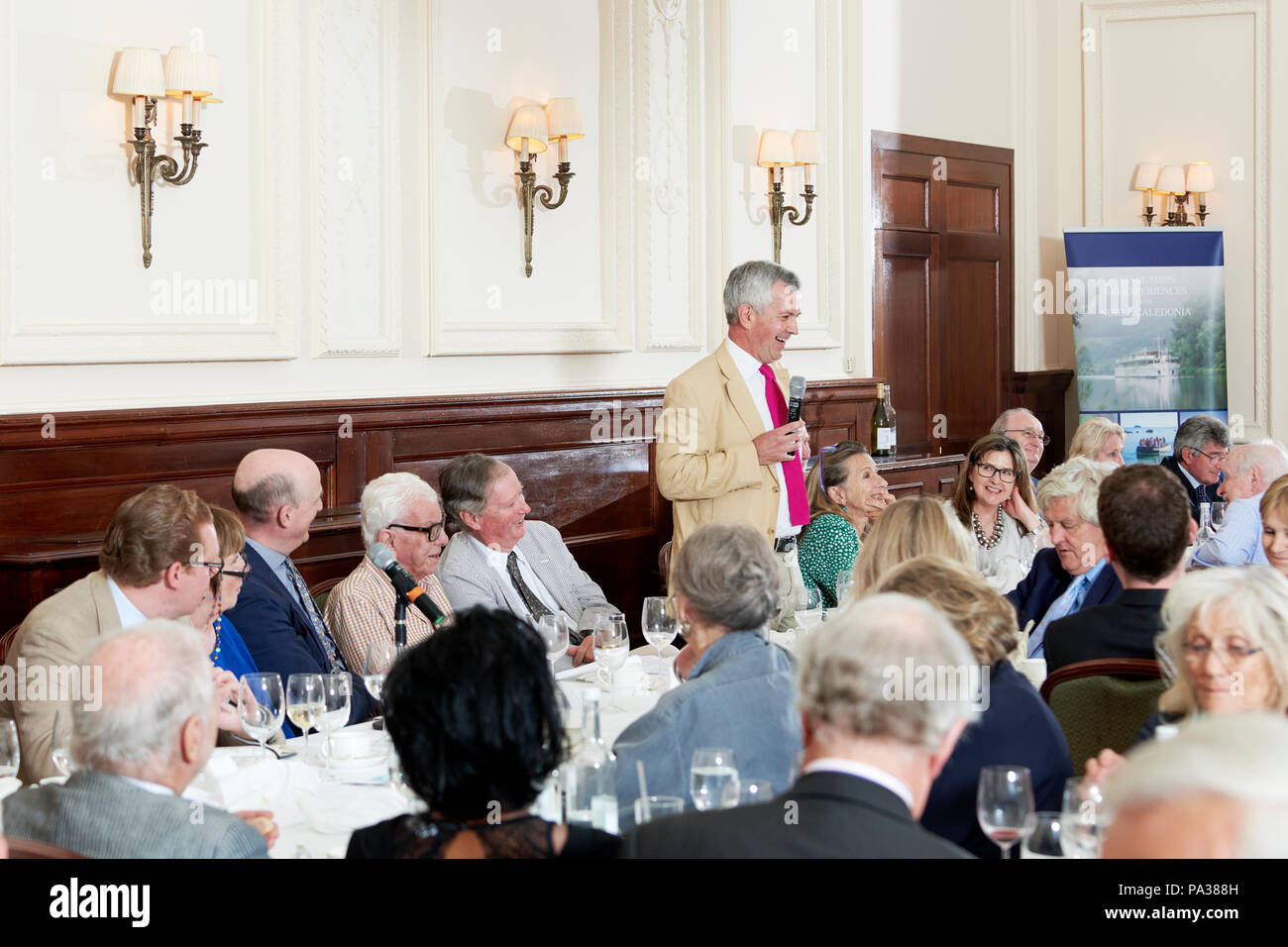 Andrew Gimson at the Oldie Literary Lunch 17/07/18; ; Photography Neil ...